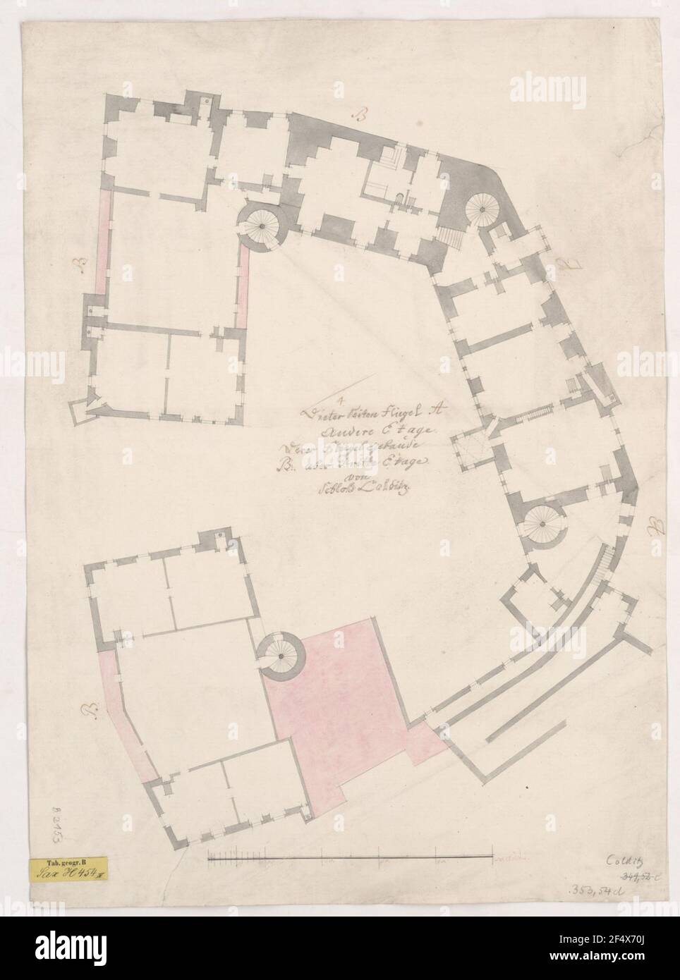 Colditz, castle. Floor plan 2nd and 3rd floor Stock Photo - Alamy