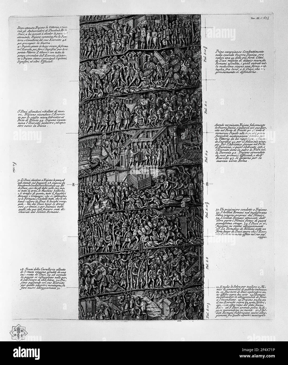 Giovanni Battista Piranesi - View Main Facade Trajan Column Six Boards ...