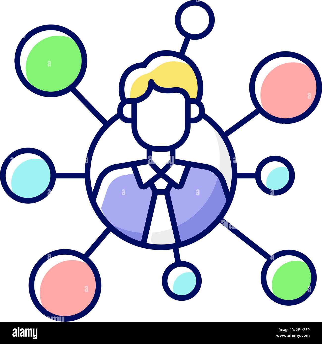 Broker's connections RGB color icon Stock Vector Image & Art - Alamy