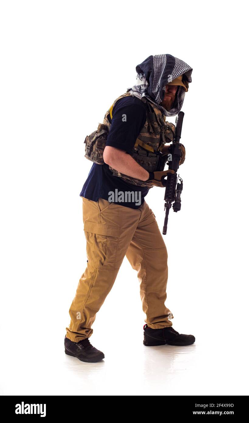 man in military outfit of the CIA, which is similar to the clothing of ...