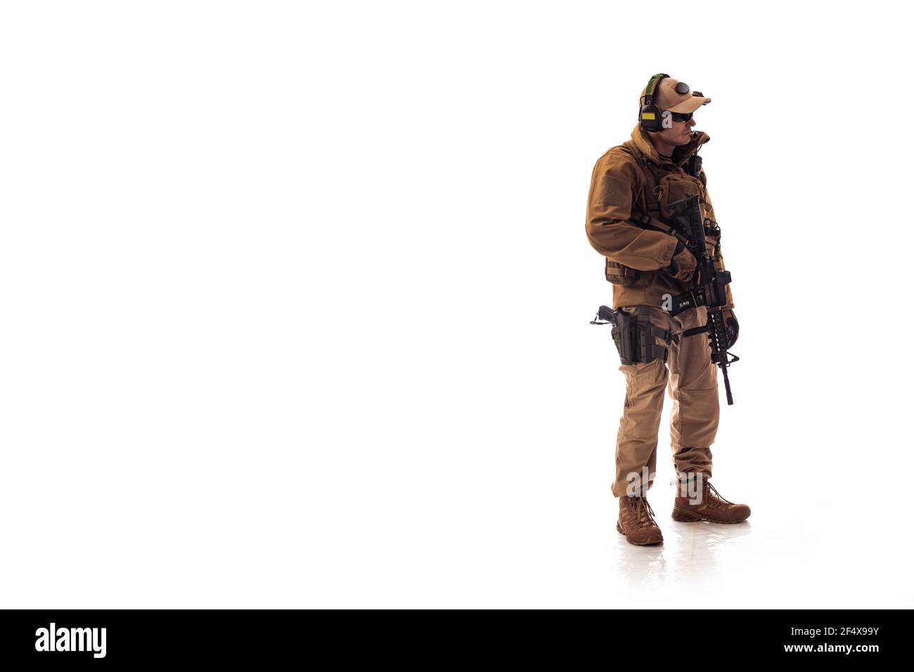 portrait of a man military outfit a mercenary soldier in modern times ...