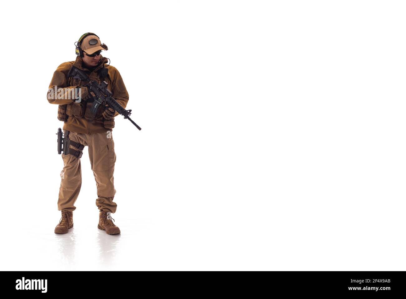 portrait of a man military outfit a mercenary soldier in modern times ...