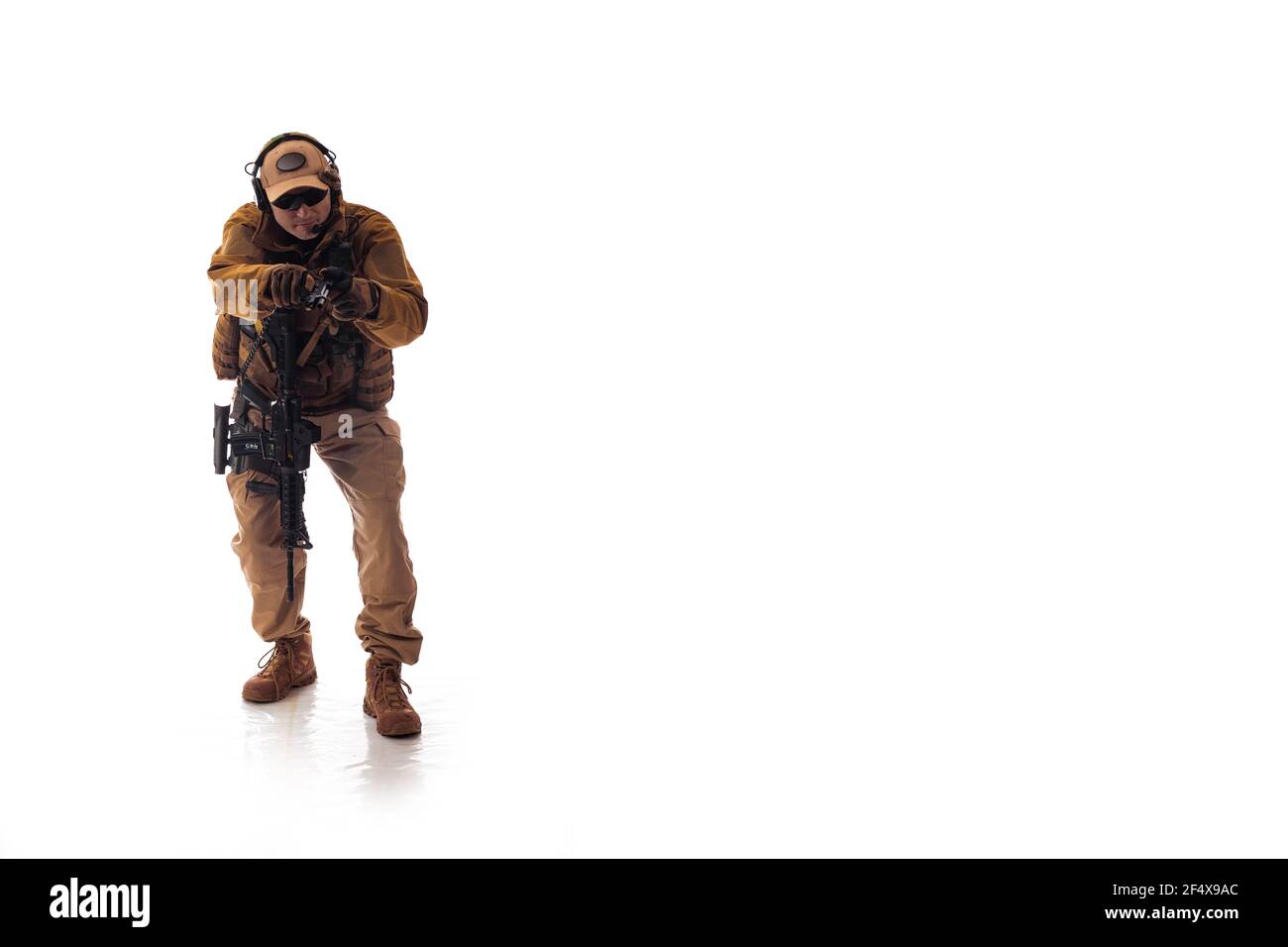 portrait of a man military outfit a mercenary soldier in modern times ...