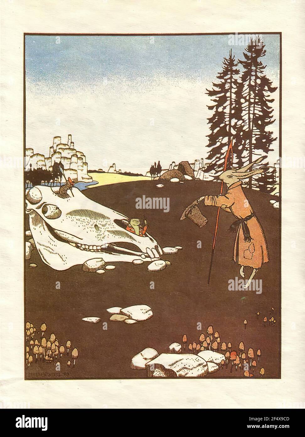 Gueorgui Narbout - Illustration Fairy Tales Teremok Mizgir 1910 2 1910 ...