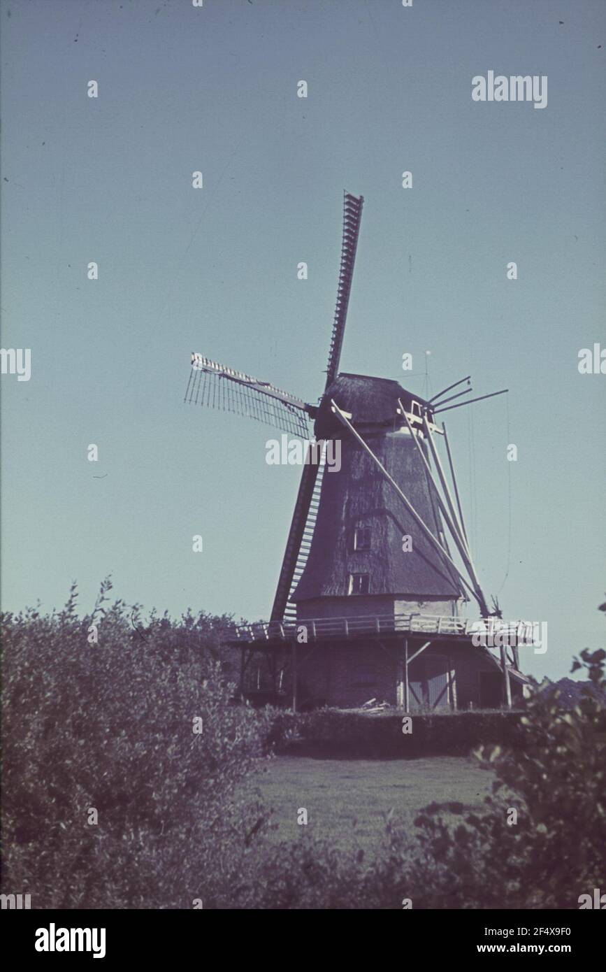 Second World War. Netherlands under German crew. Dutch windmill in ...