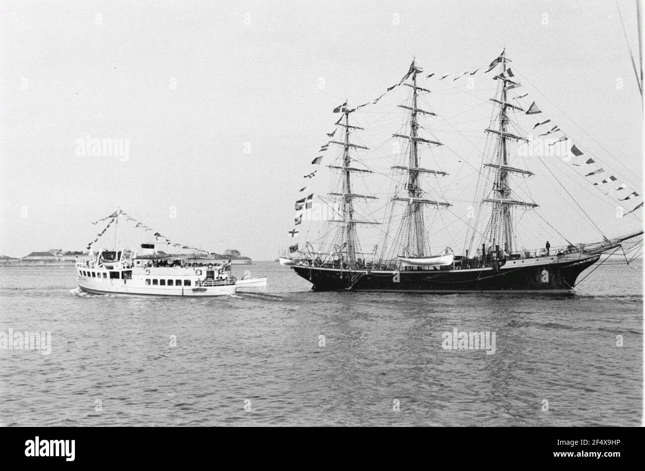 Travel photos Denmark. Copenhagen. Large sailing ship and little ...