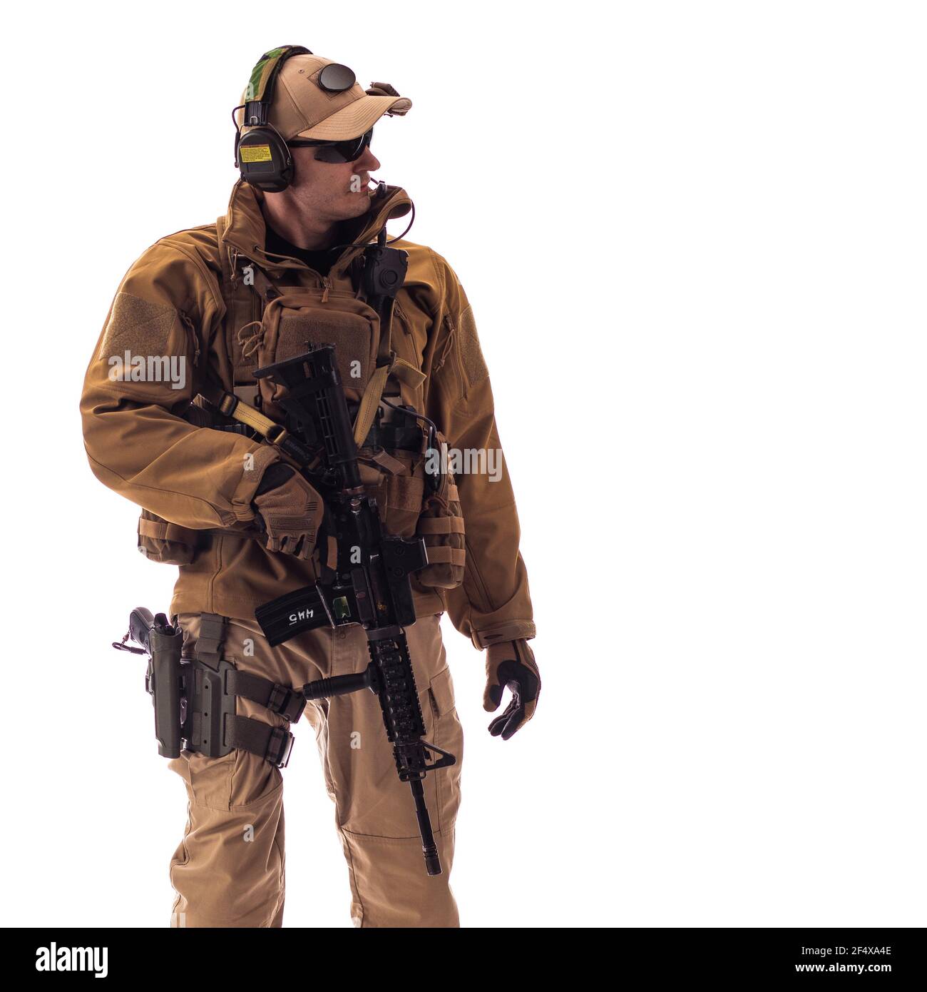 portrait of a man military outfit a mercenary soldier in modern times ...