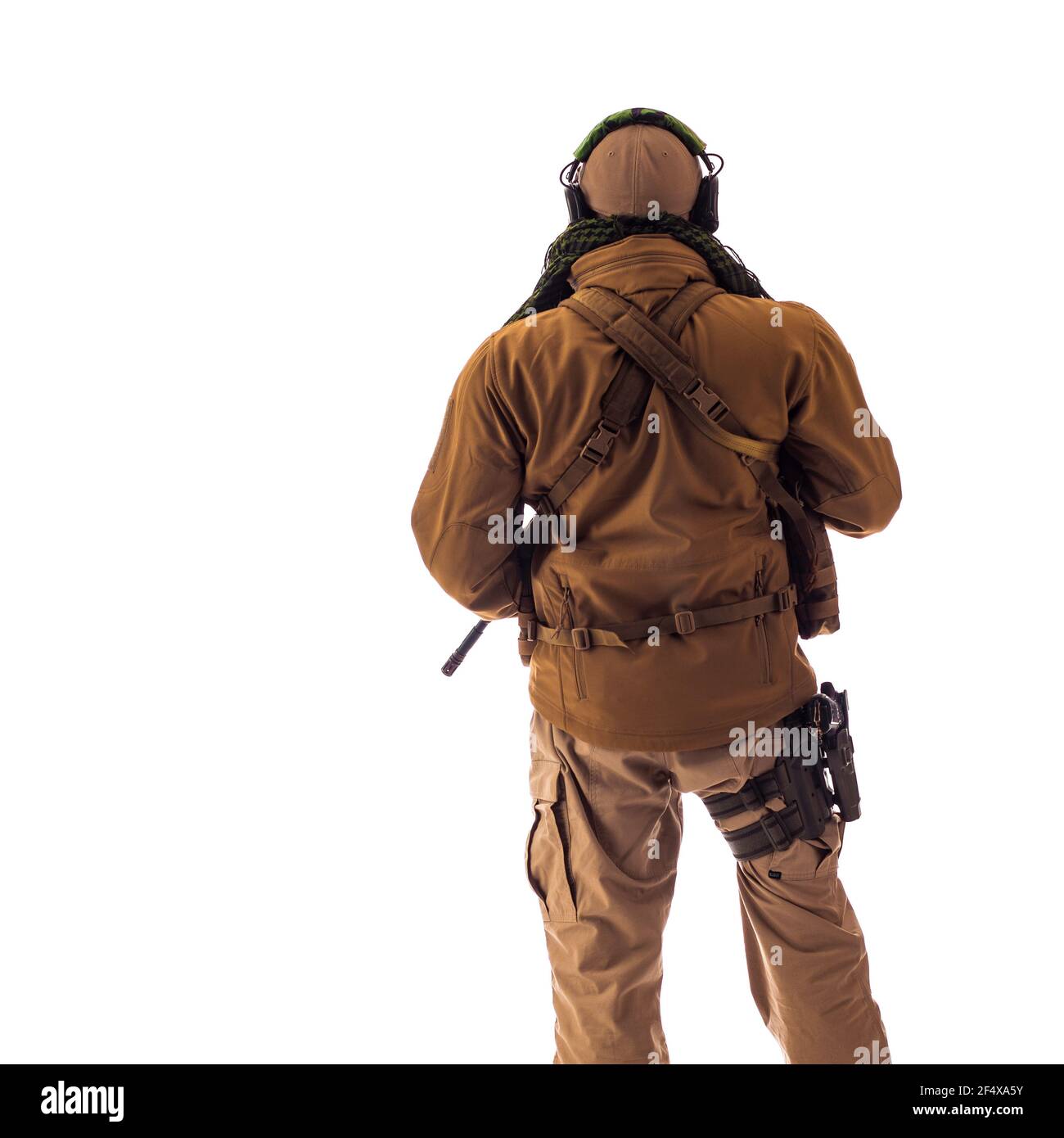 portrait of a man military outfit a mercenary soldier in modern times ...