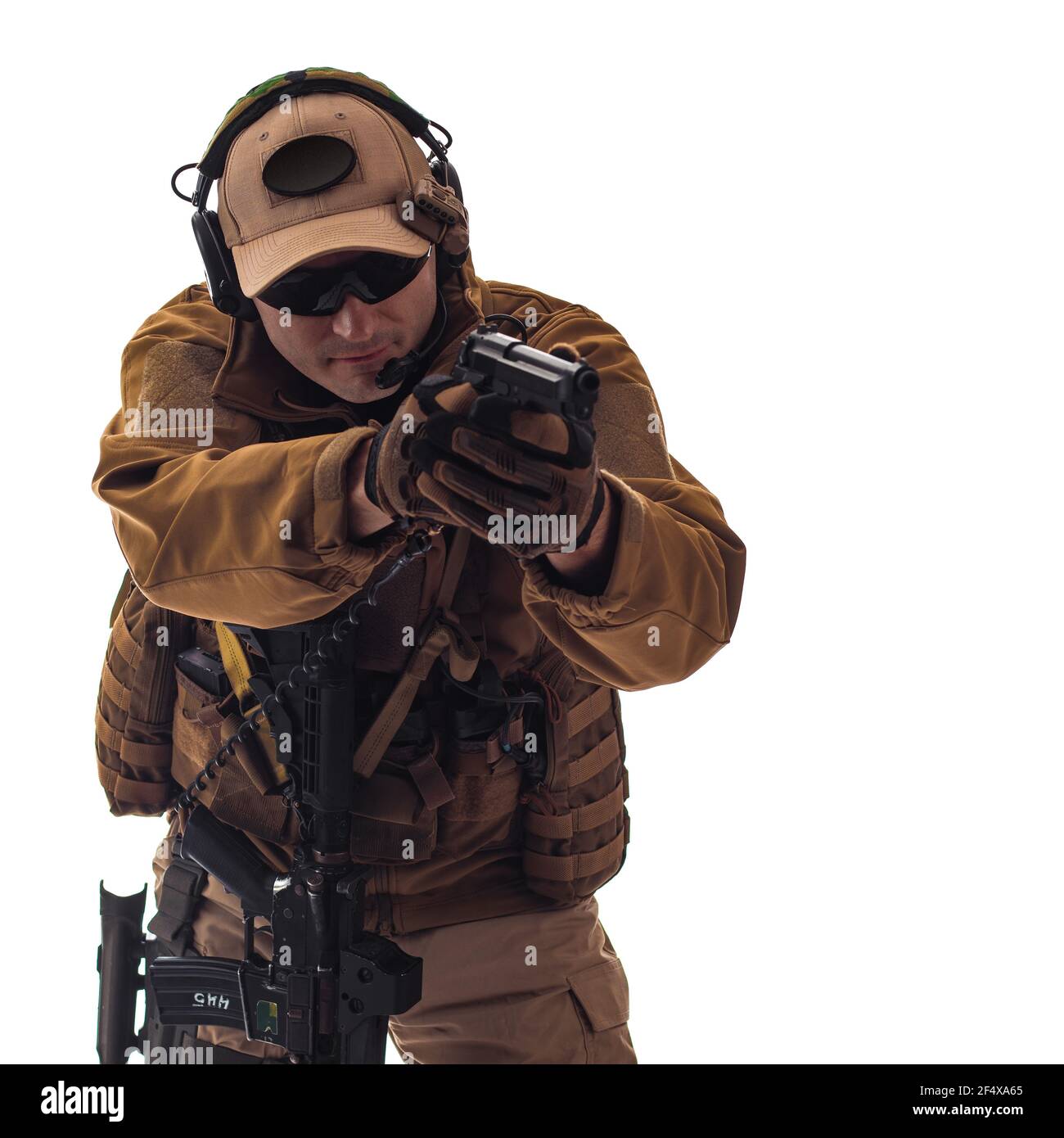 portrait of a man military outfit a mercenary soldier in modern times ...