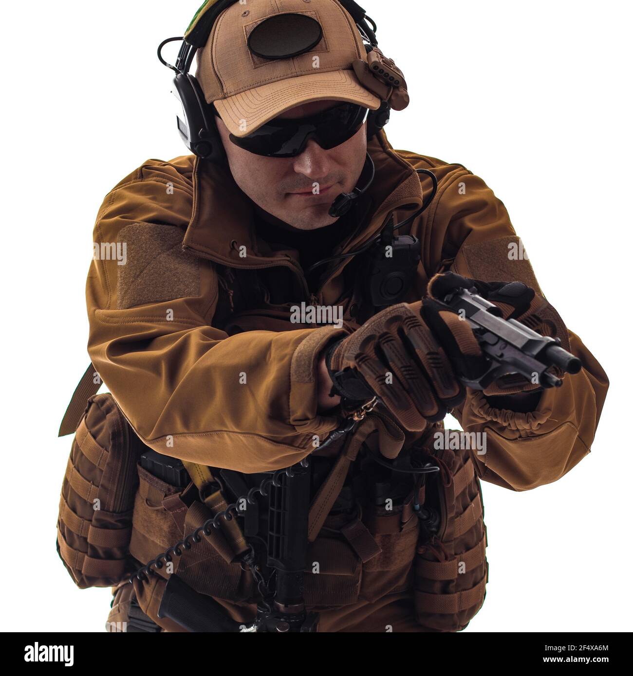 portrait of a man military outfit a mercenary soldier in modern times ...