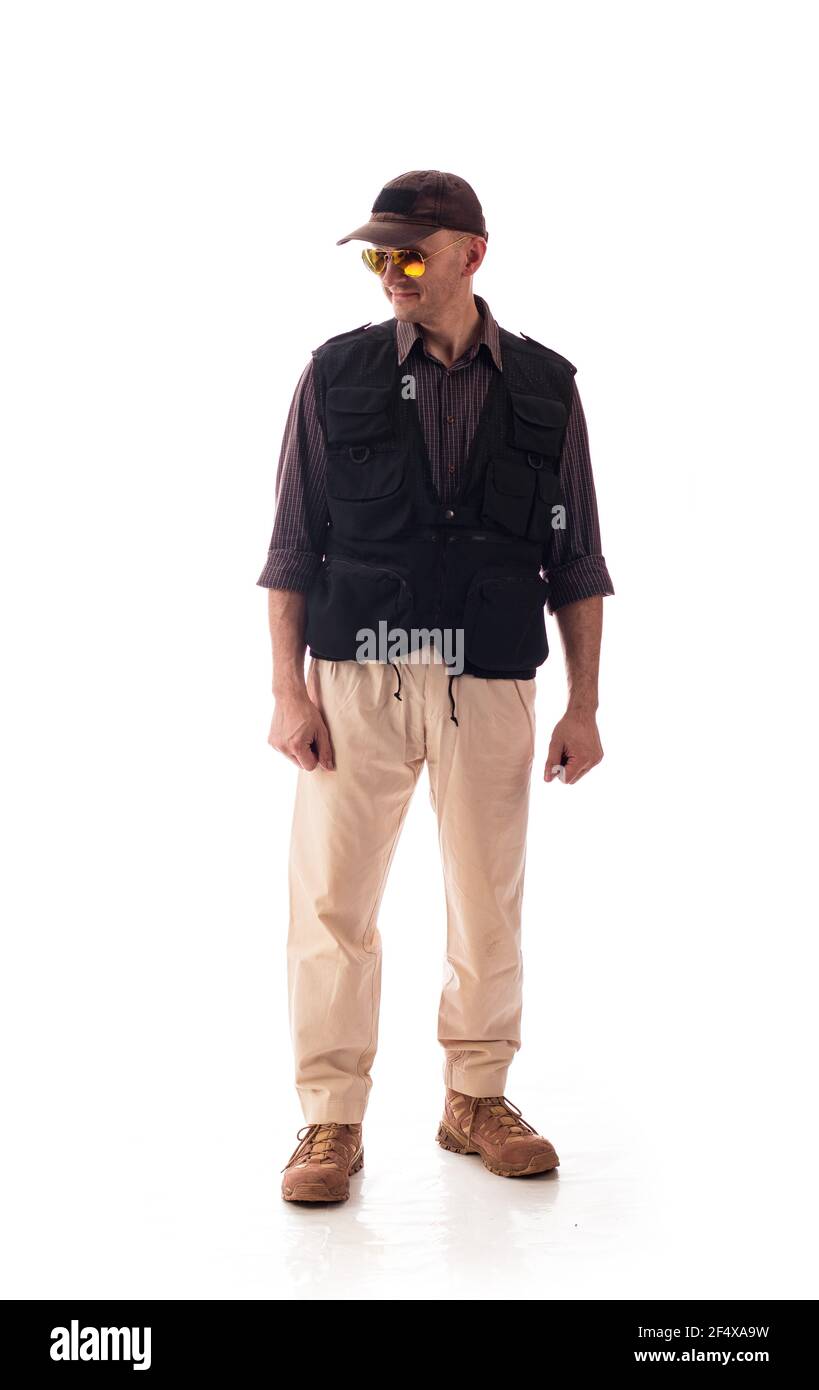 a man in civilian clothing specialist in the war zone on a white ...