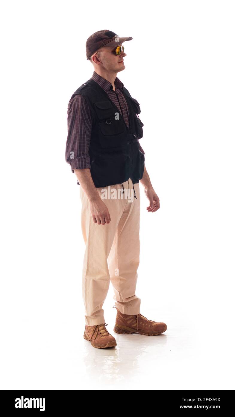 a man in civilian clothing specialist in the war zone on a white ...