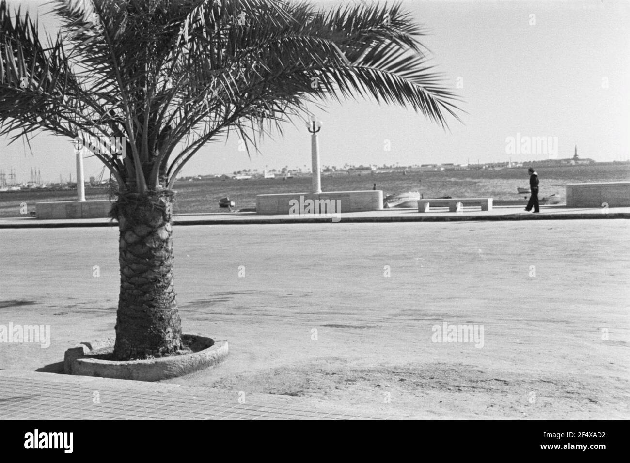 Travel photos Libya. Waterfront promenade. View to the harbor basin ...