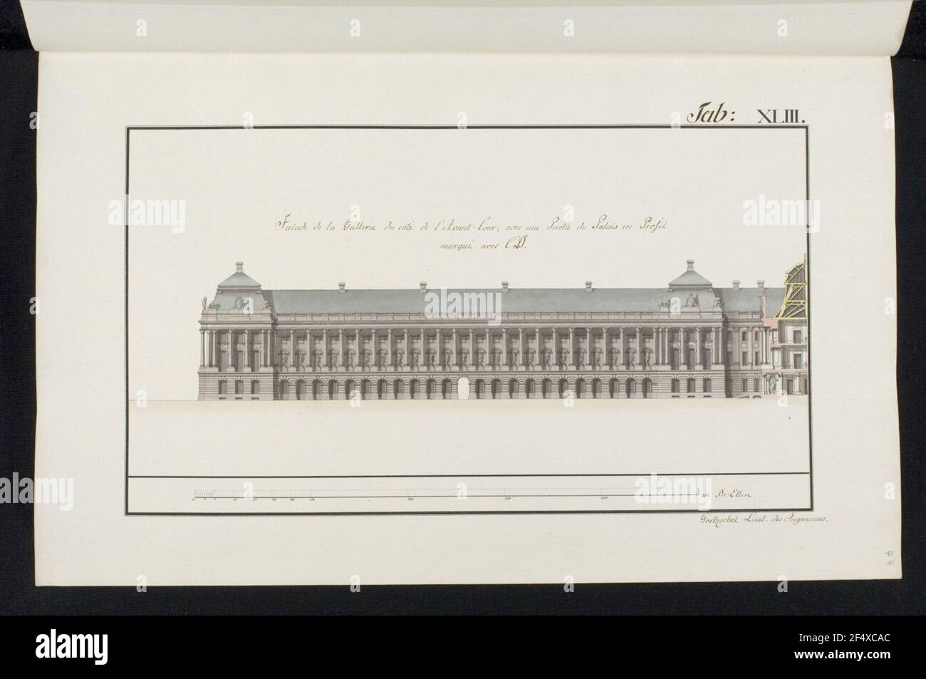 Residenzschloss, ideal design, left side wing, elevation Stock Photo ...