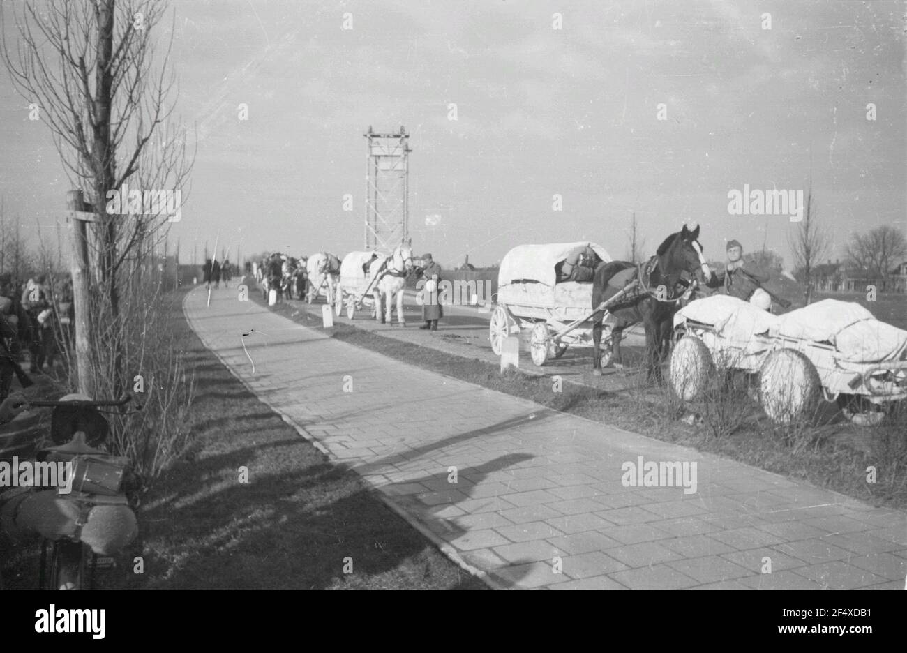 Second World War. Holland. Convoy of the German Wehrmacht with Army ...