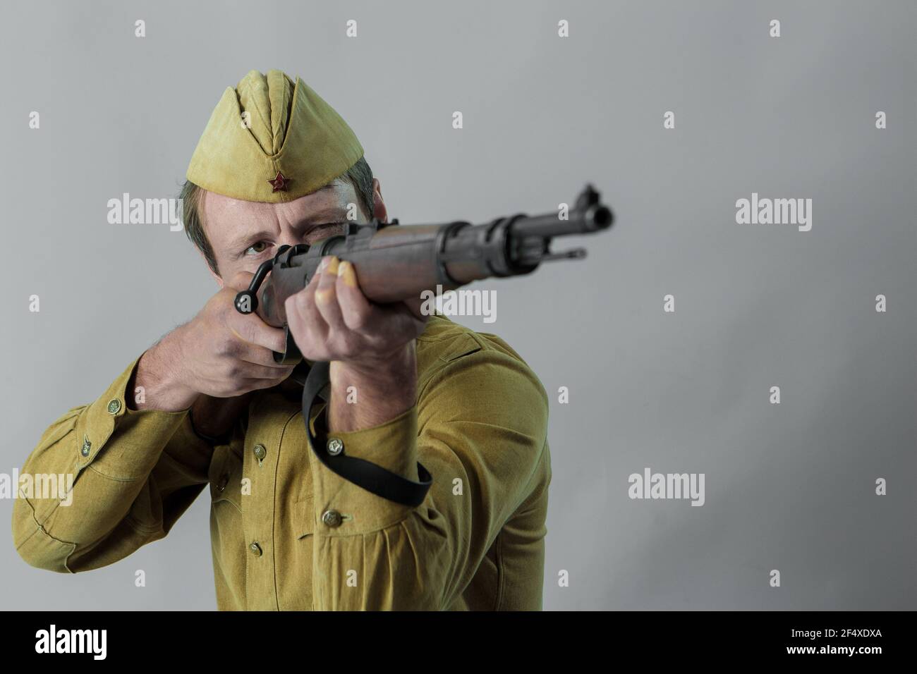 portrait of a man in the form of a soldier of the Red Army of the ...
