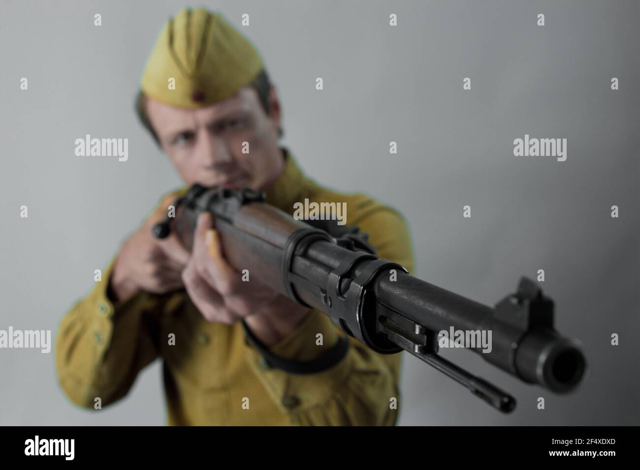 portrait of a man in the form of a soldier of the Red Army of the ...