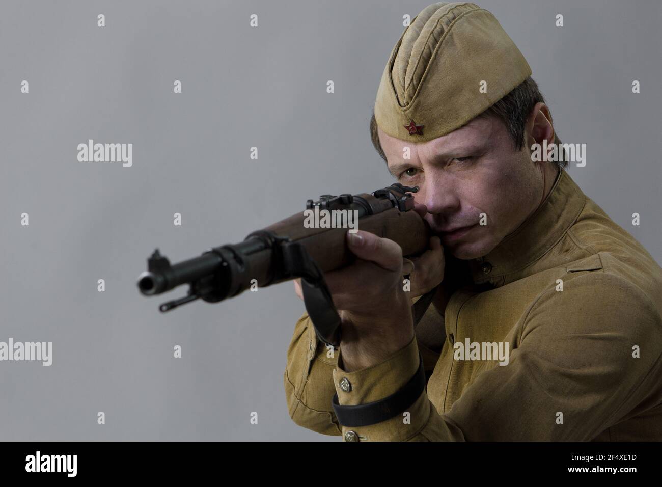 portrait of a man in the form of a soldier of the Red Army of the ...