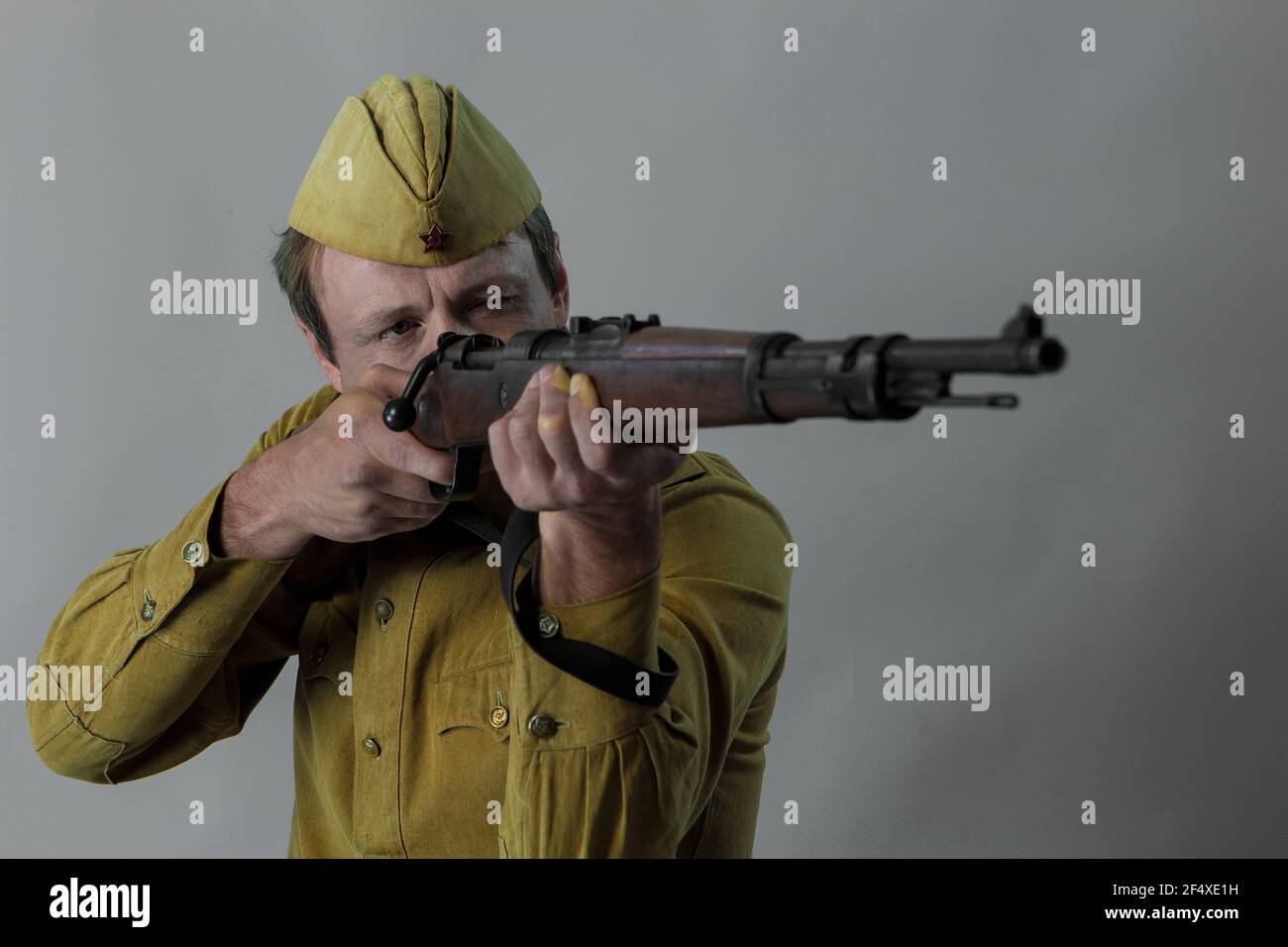 portrait of a man in the form of a soldier of the Red Army of the ...