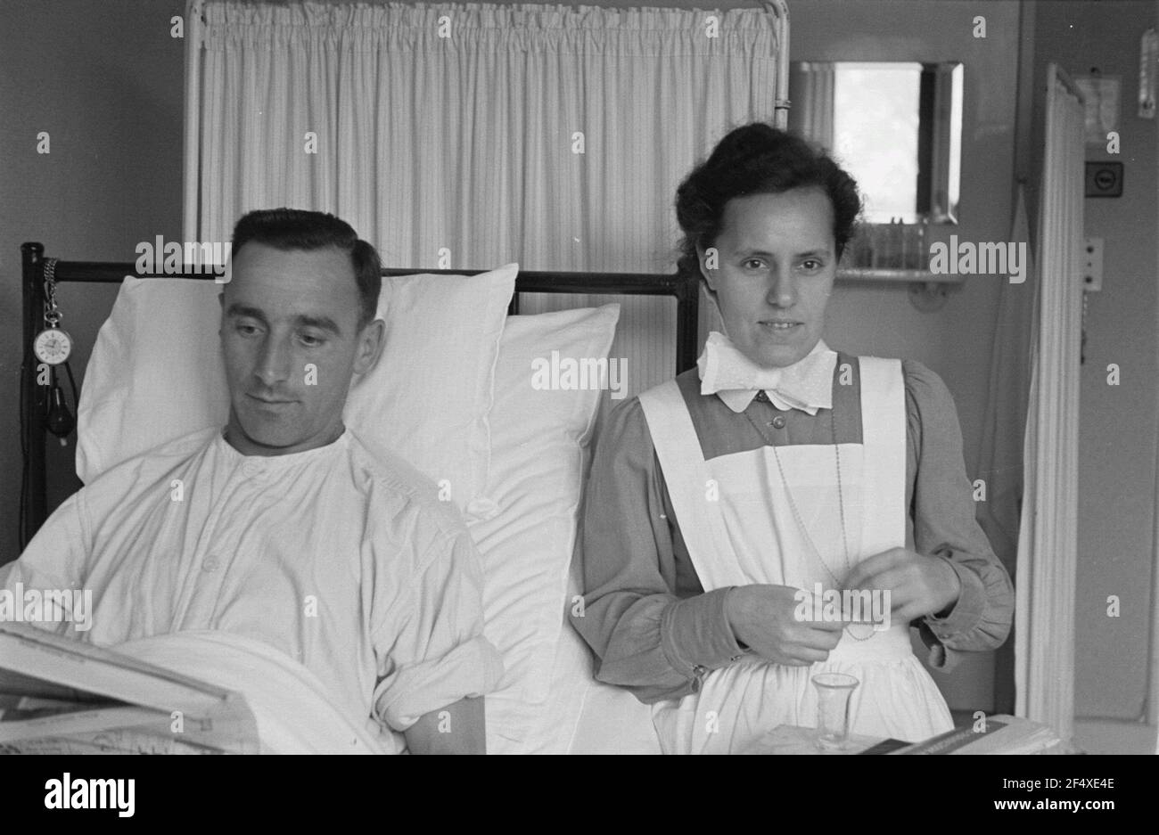 Second World War. Lazarett (probably in Holland). Wounded relatives of ...