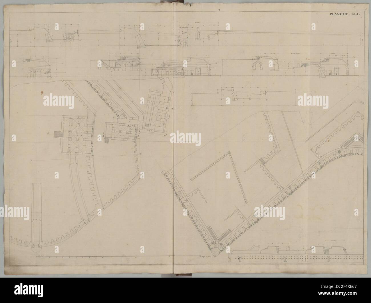 Fortress construction, ideal design, bastionairing, floor plans, cuts ...