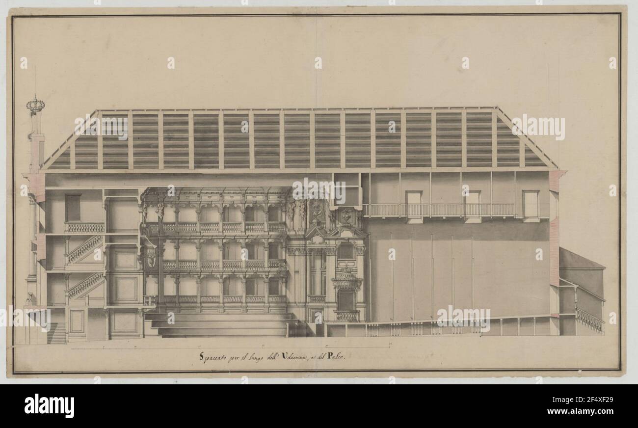 Small theater, design, longitudinal section Stock Photo - Alamy