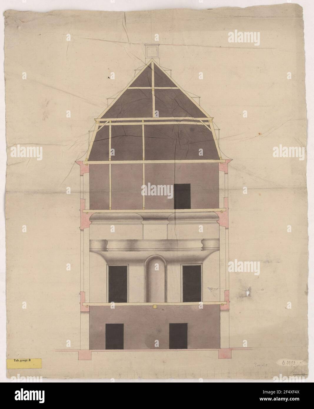 Castle (?), Side wings (?). cross-section Stock Photo - Alamy