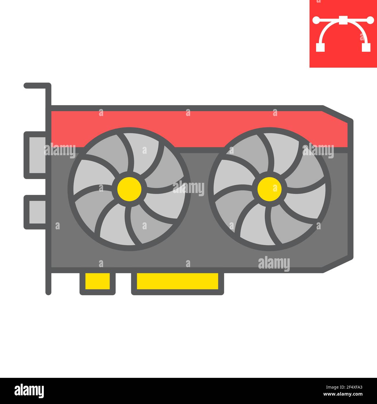 GPU card color line icon, hardware and bitcoin mining, graphic card ...