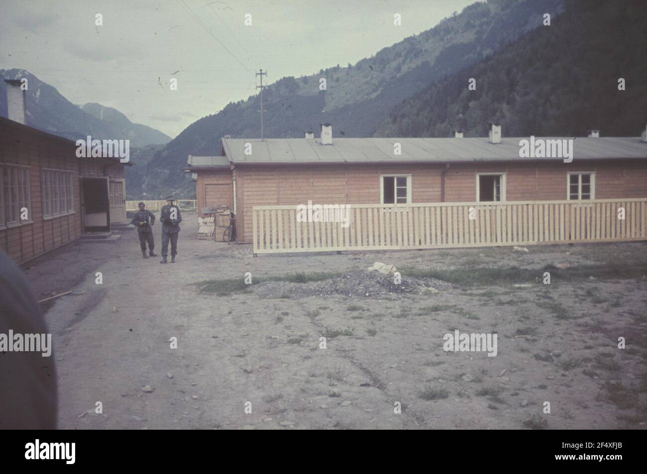Second World War. Soviet Union. Barack camp in the mountains. View with ...