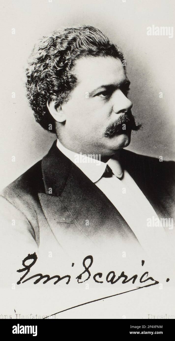 Portrait Emil Scaria (1838-1886, singer). Albumin tray on cardboard ...