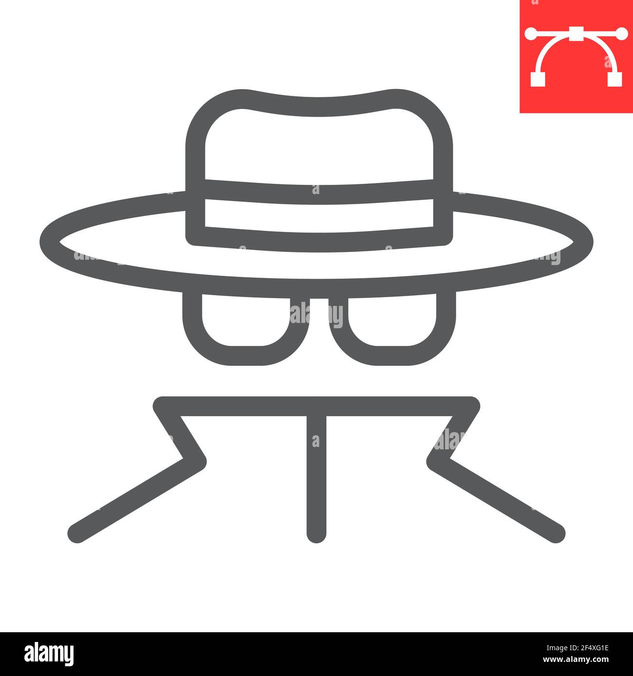 Spy agent line icon, anonymity and detective, incognito vector icon ...