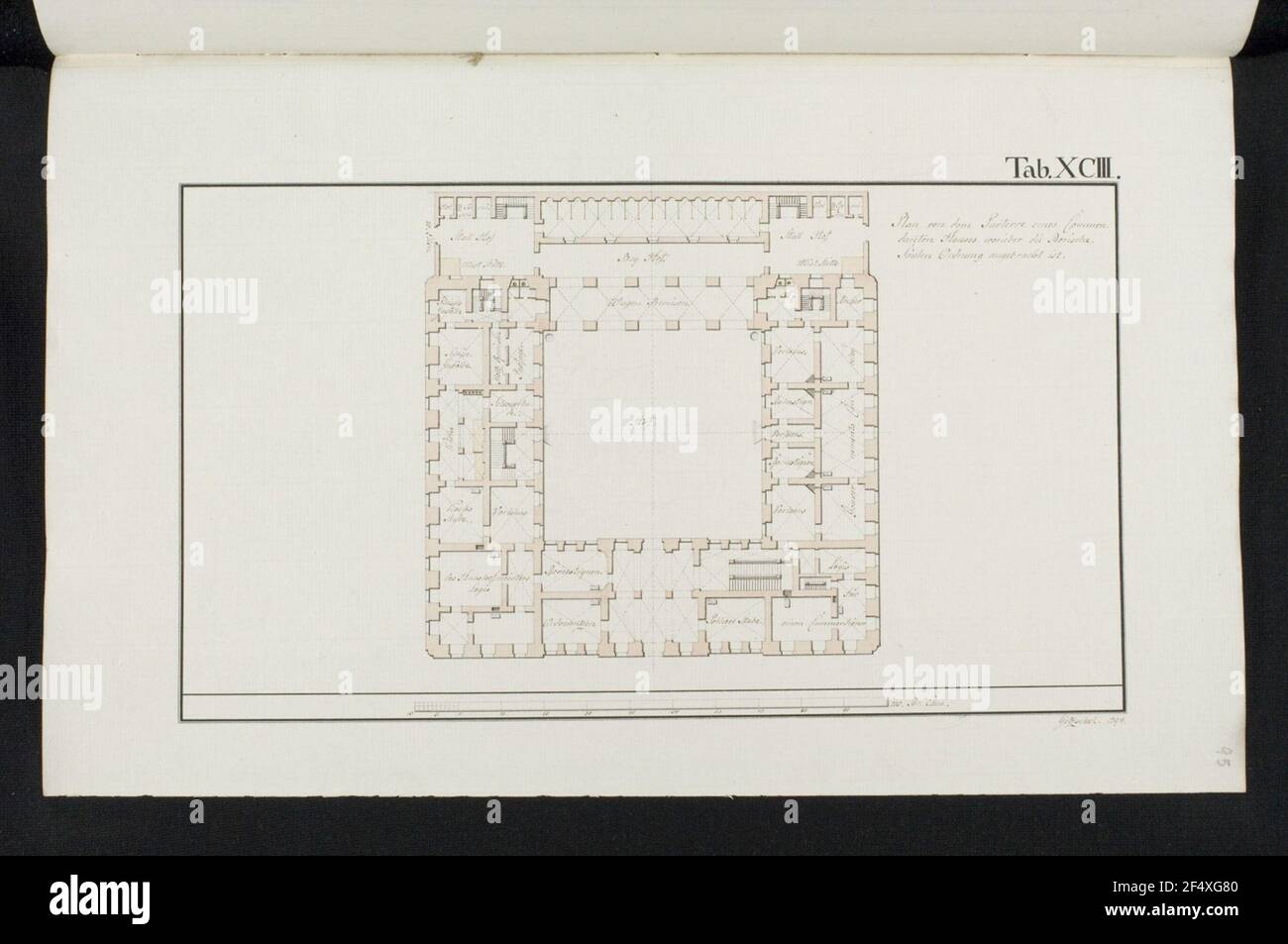 Commander house, ideal design, floor plan ground floor Stock Photo - Alamy