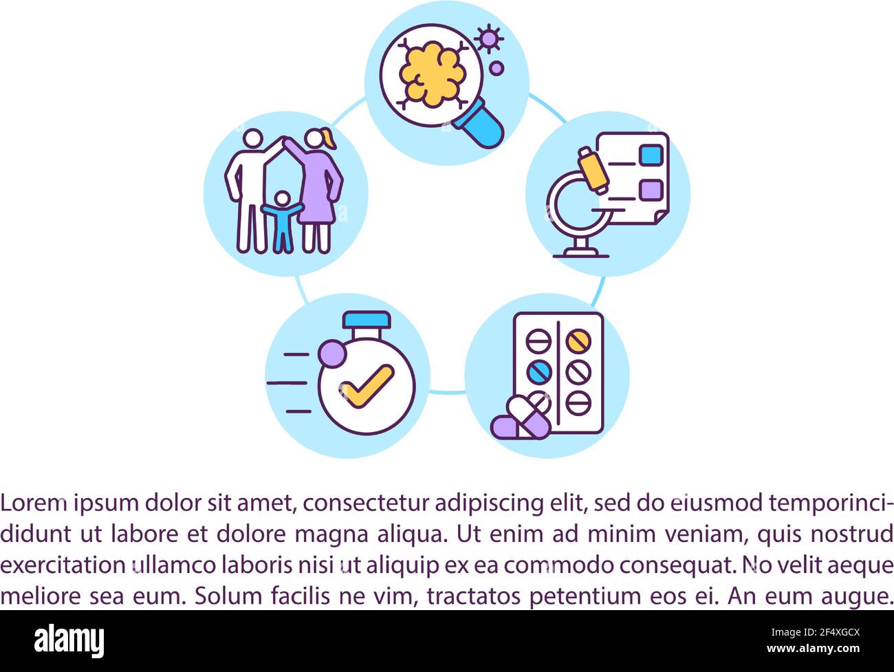 Early identification of diseases concept line icons with text Stock ...
