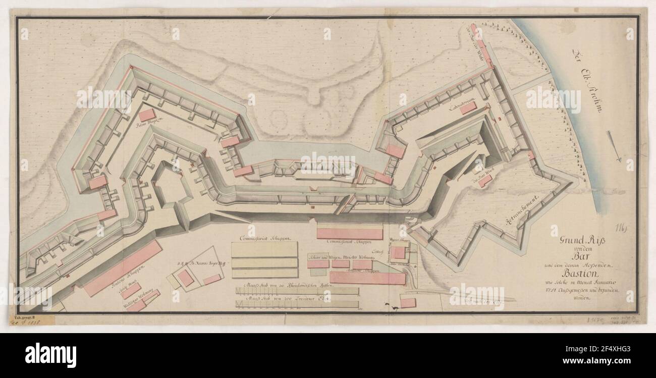 Floor plan of attachment to Dresden, hand drawing, 1751 Stock Photo - Alamy