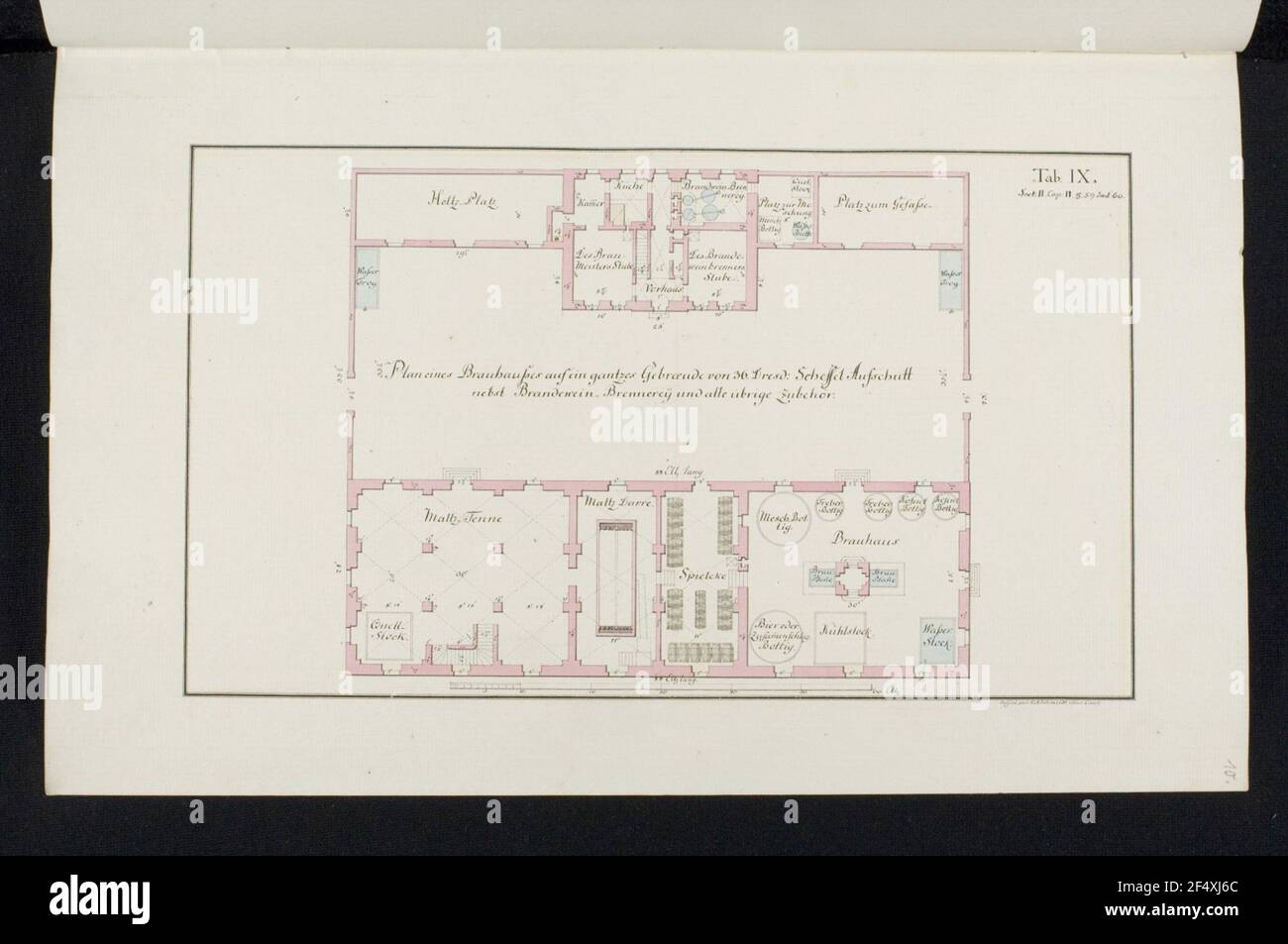 Brandy house with distillery, ideal design, floor plan Stock Photo - Alamy
