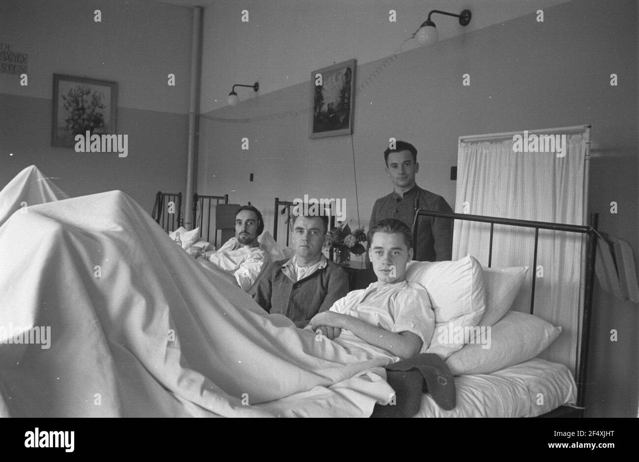 Second World War. Lazarett (probably in Holland). Wounded relatives of ...