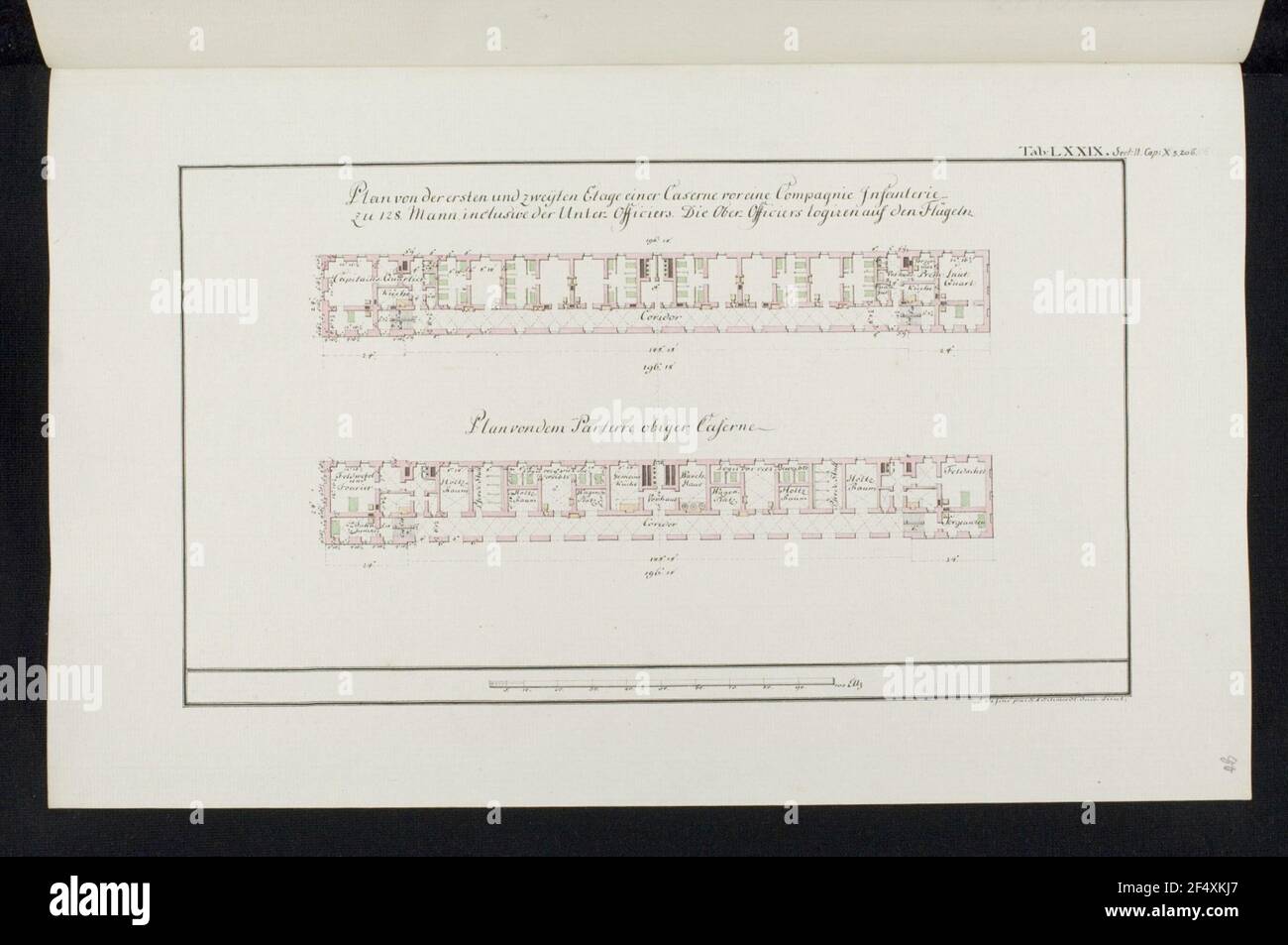 Barracks, ideal design, floor plans earth and upper floor Stock Photo ...