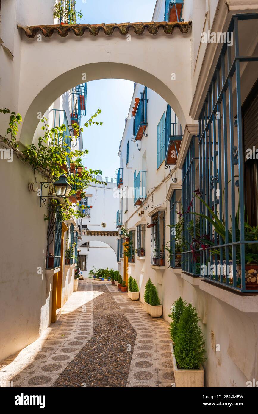 Typical spanish narrow village street hi-res stock photography and ...