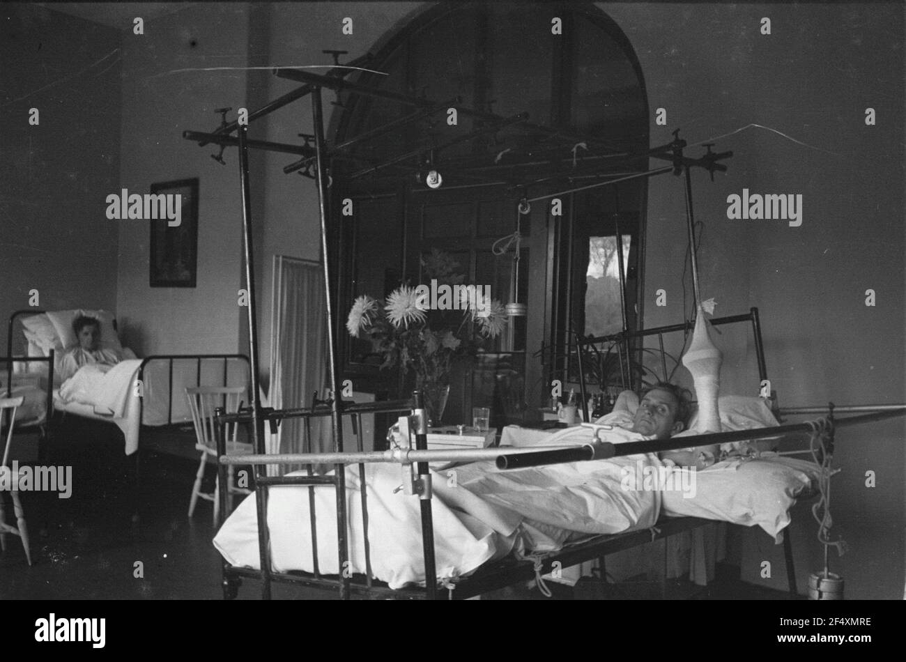 Second World War. Lazarett (probably in Holland). Wounded relatives of ...