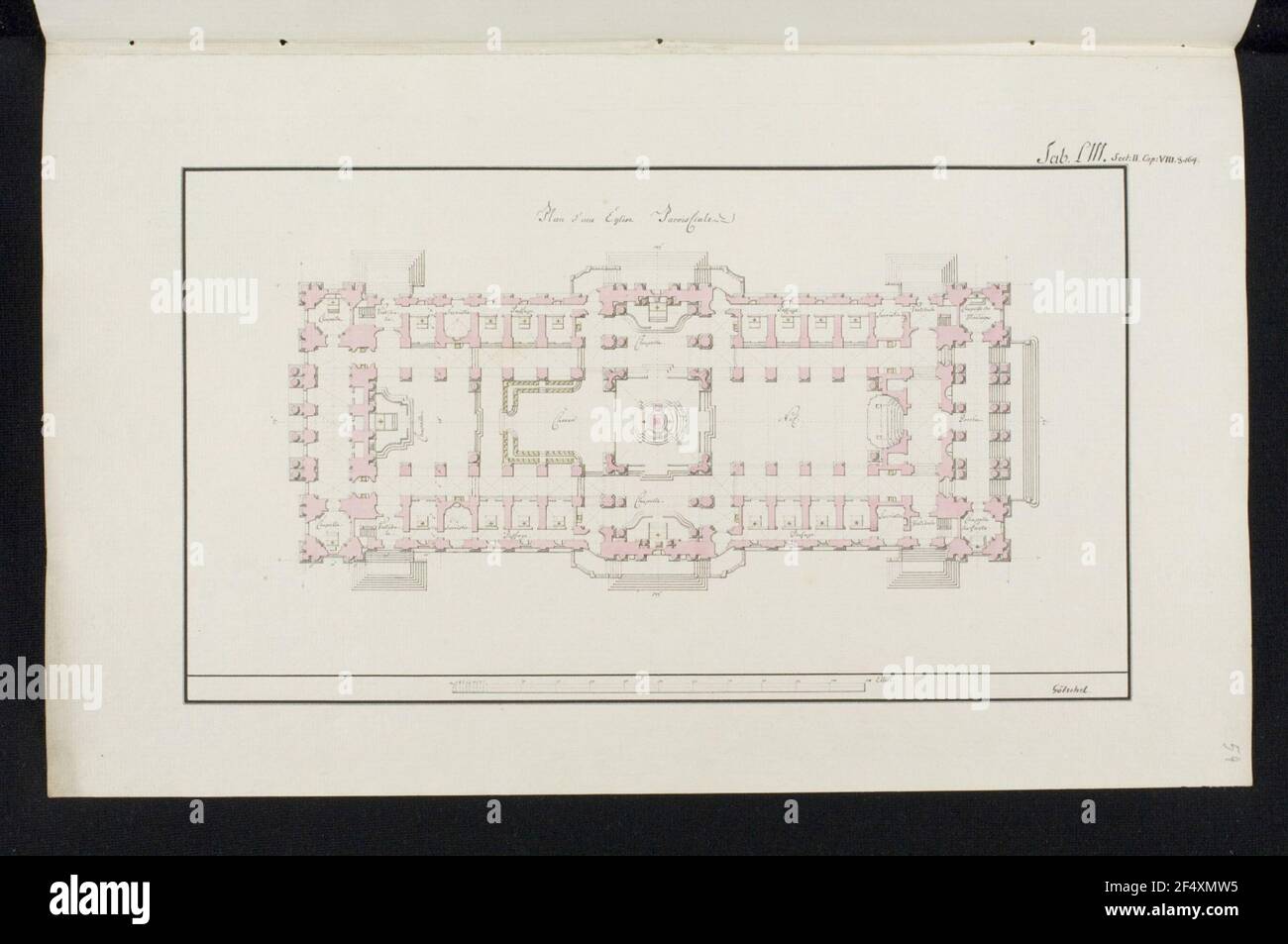 Parish church, Catholic, ideal design, floor plan Stock Photo - Alamy