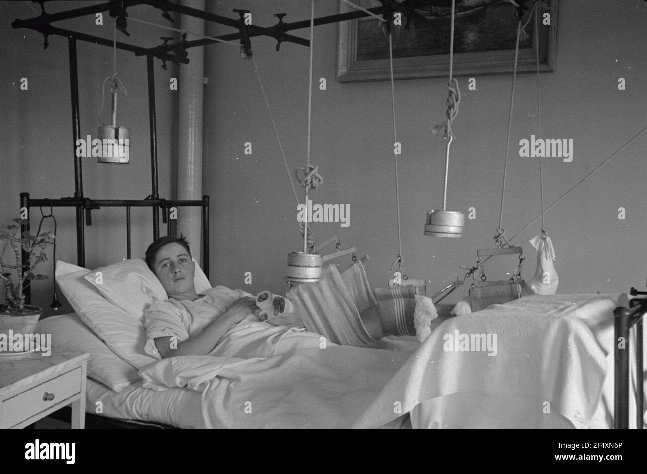 Second World War. Lazarett (probably in Holland). Wounded relatives of ...