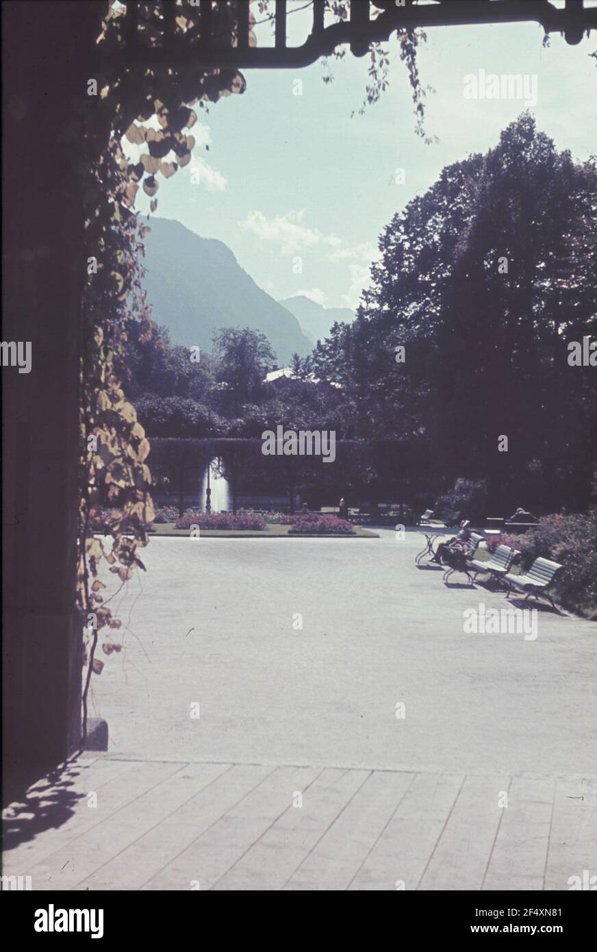 Germany. Park. View to a fountain Stock Photo - Alamy