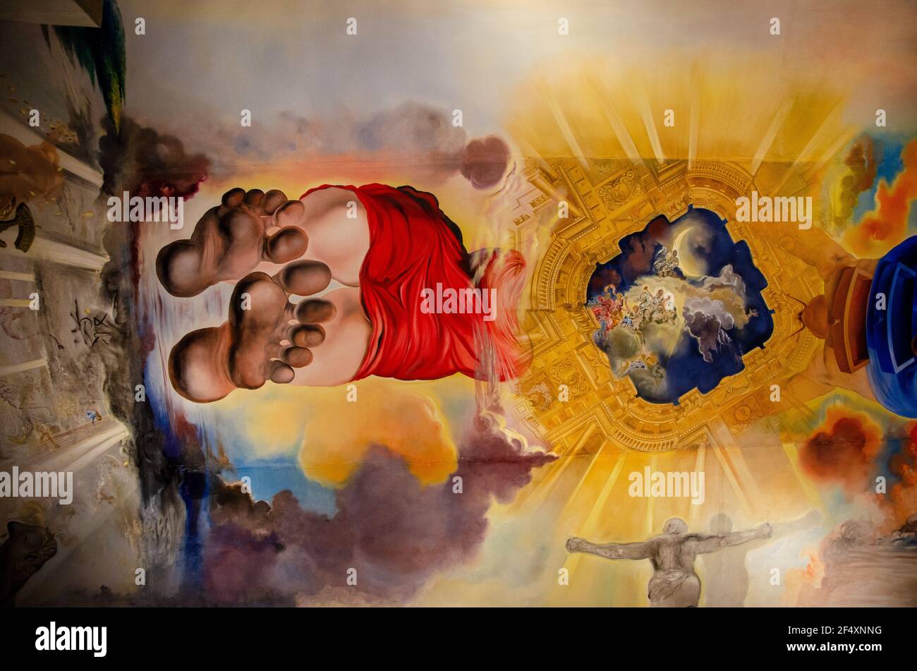 Painted ceiling of Salvador Dali and Gala in the Theatre Museum in ...