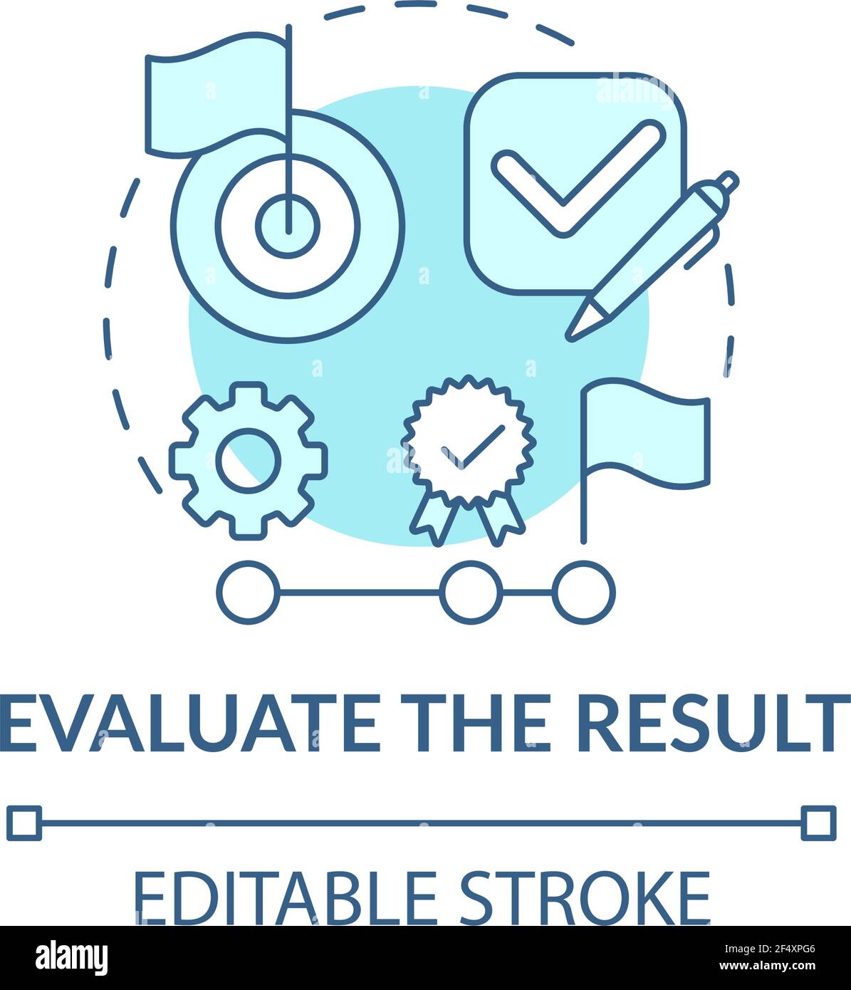Evaluate the result blue concept icon Stock Vector Image & Art - Alamy