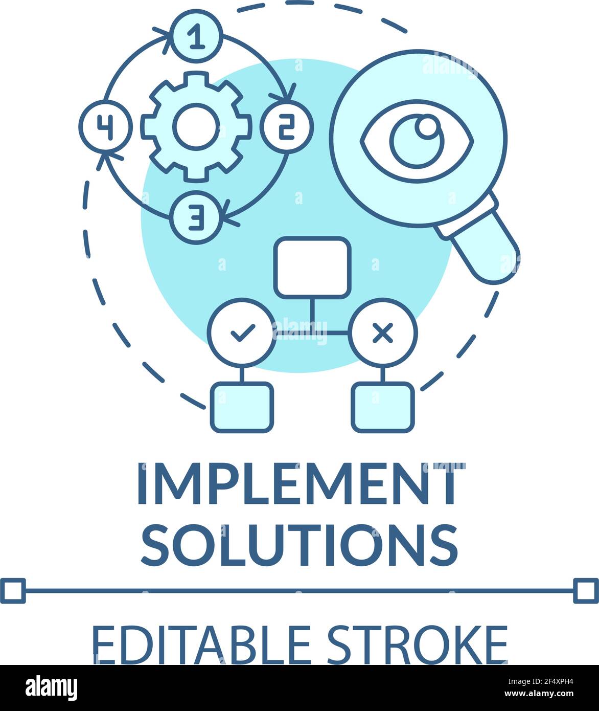 Implement solutions blue concept icon Stock Vector Image & Art - Alamy