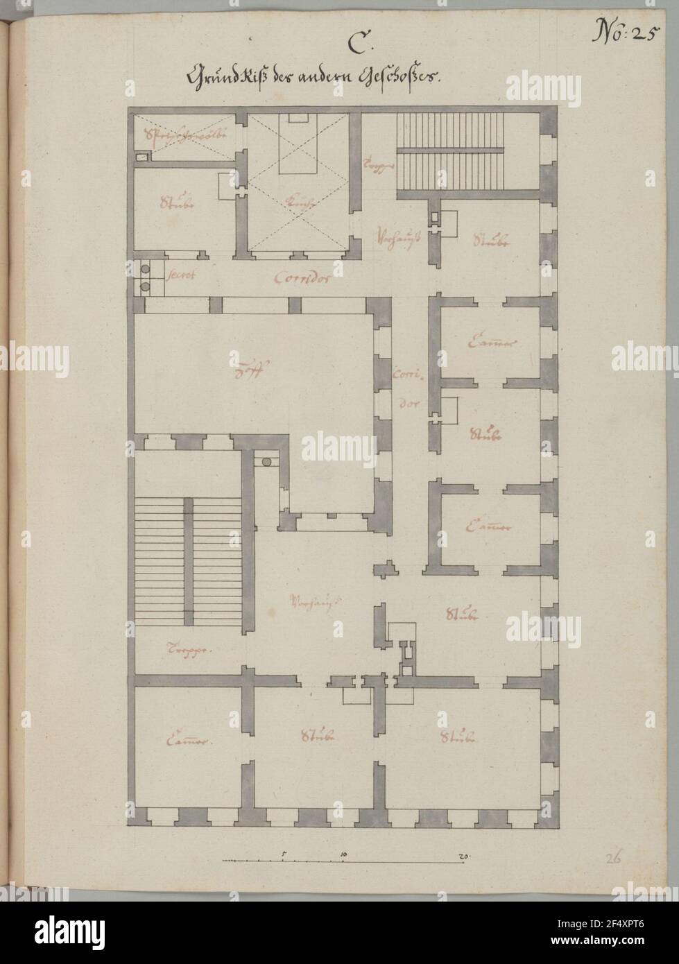 Residential house, ideal design, floor plan 1st floor Stock Photo - Alamy