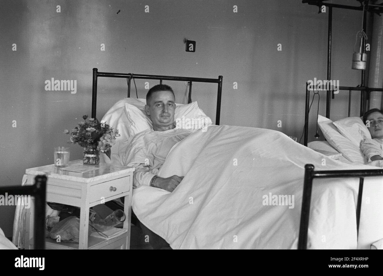 Second World War. Lazarett (probably in Holland). Wounded relatives of ...