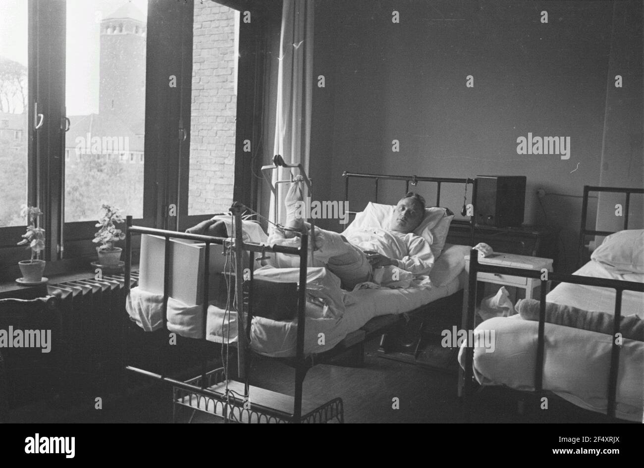 Second World War. Lazarett (probably in Holland). Wounded relatives of ...