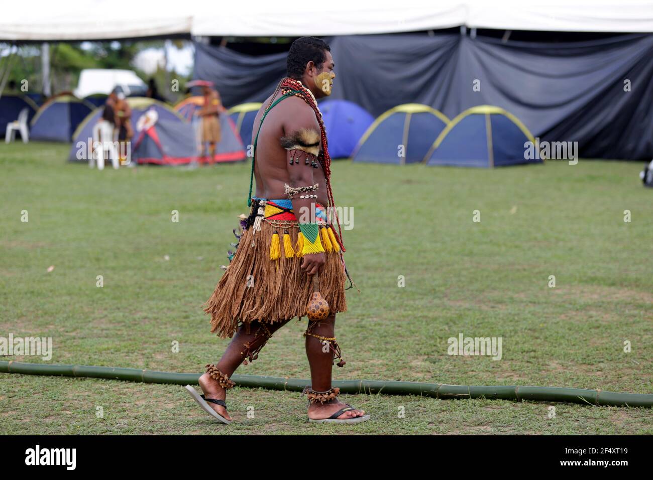 salvador, bahia / brazil - May 7, 2019: Indigenous of Bahia tribe are ...