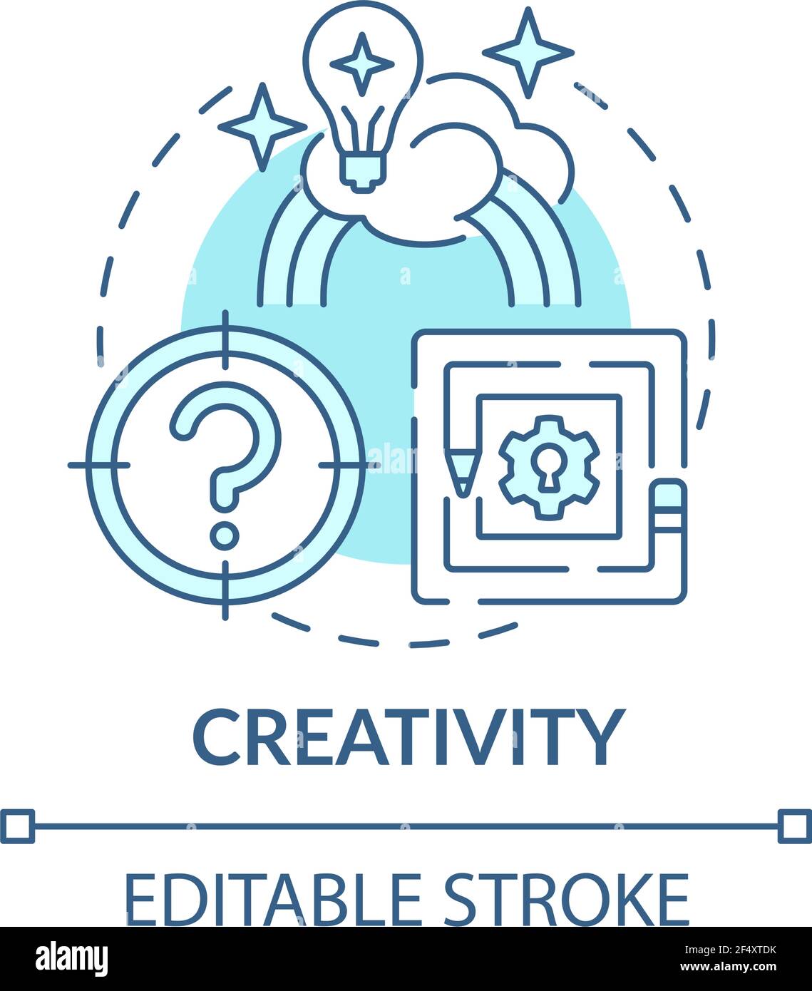 Creativity blue concept icon Stock Vector Image & Art - Alamy